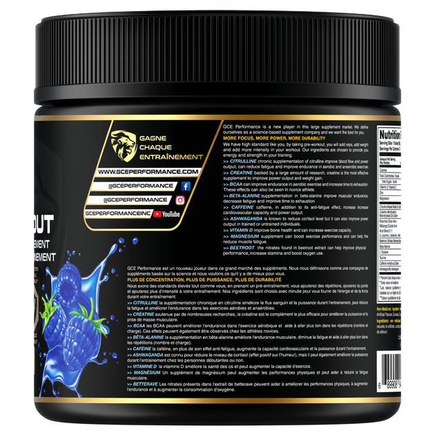 Pré Workout Framboise bleu