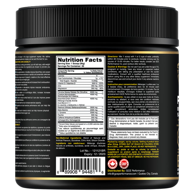 Pré Workout Framboise bleu